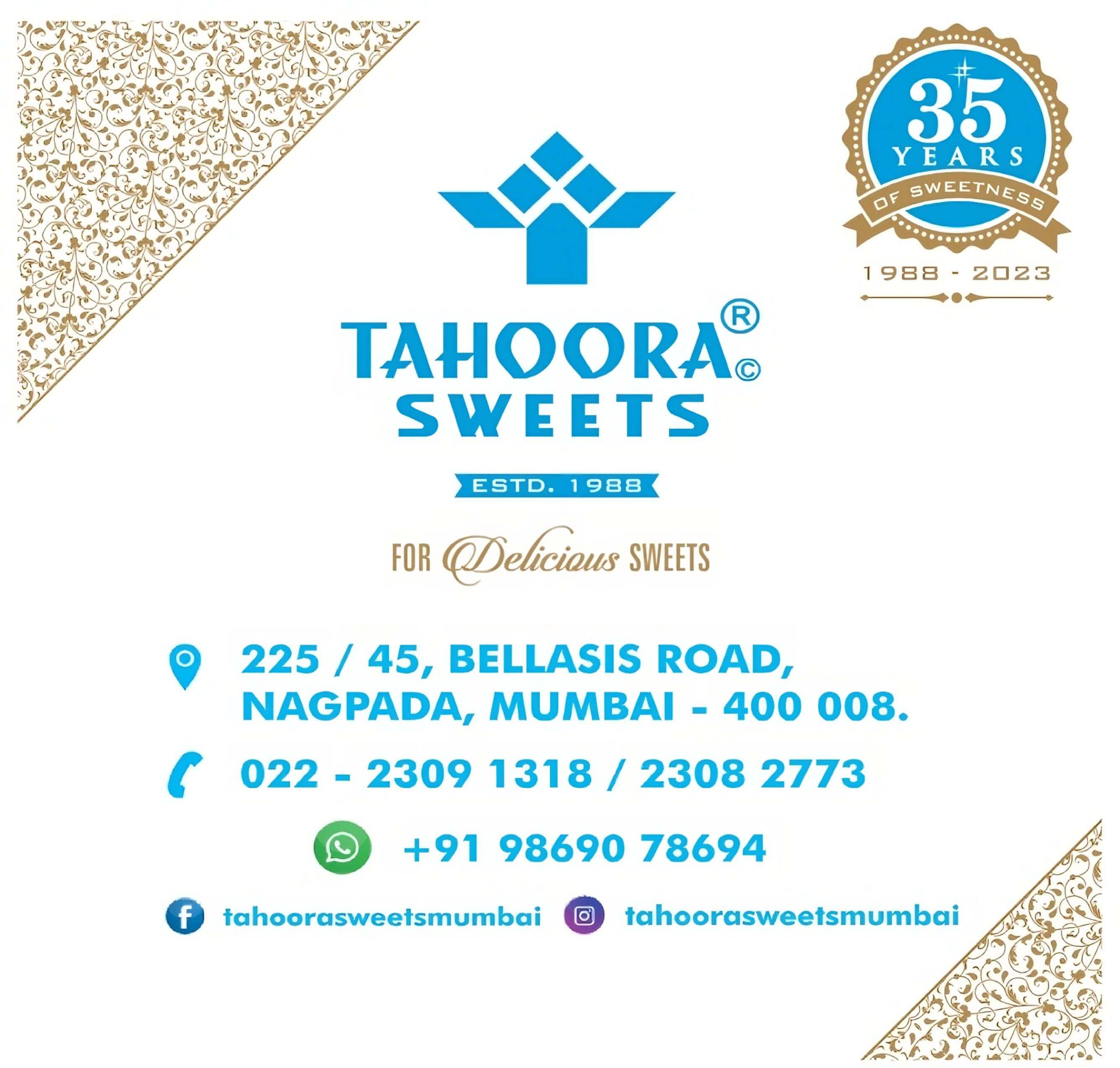Best Sweet Shop in Mumbai - Tahoora Sweets & Bakery